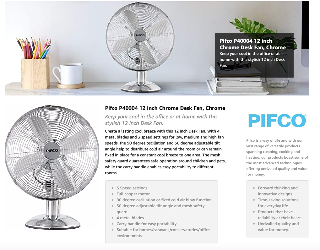 Chrome desk fan store